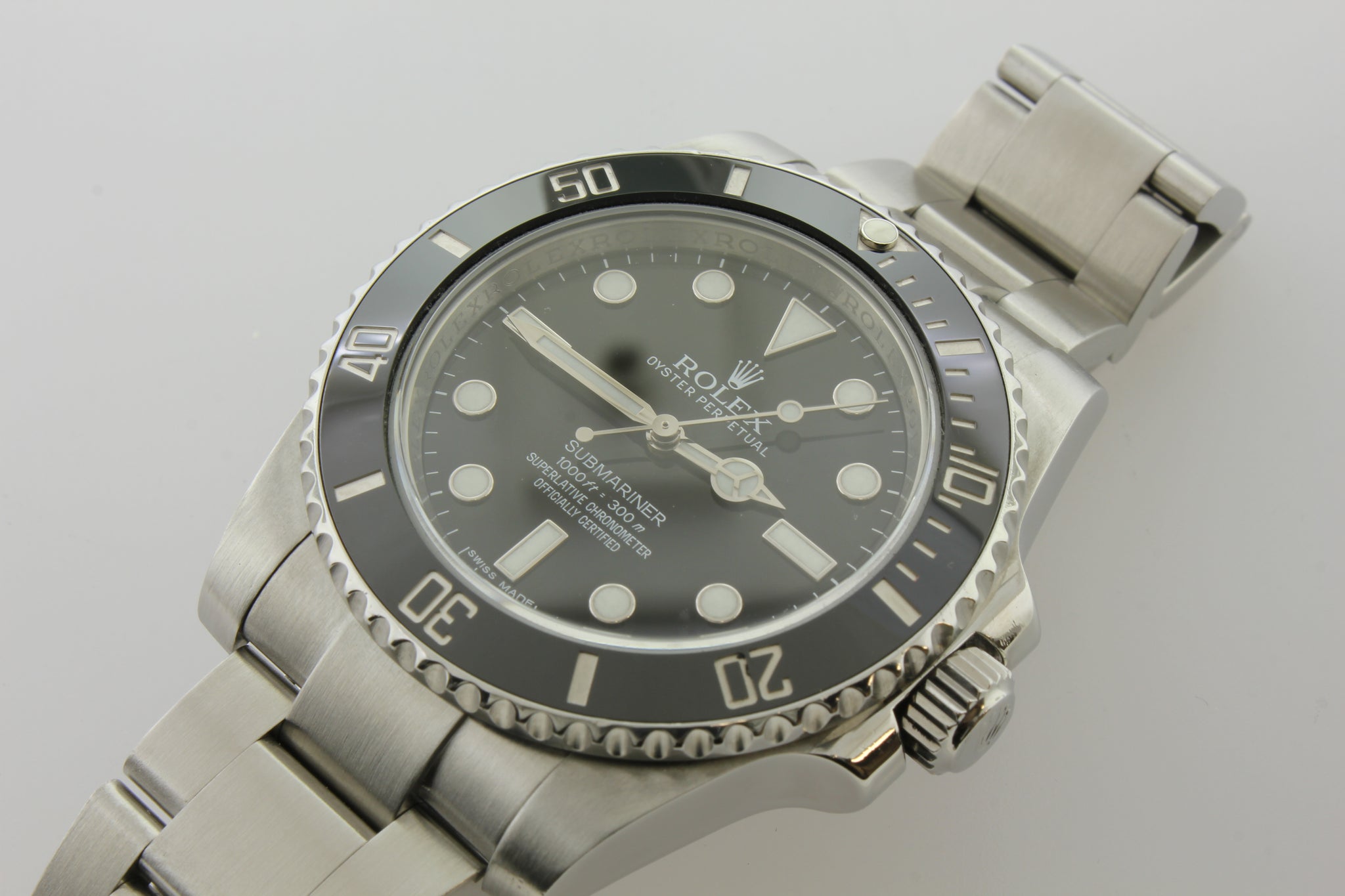 Rolex Submariner Stainless Steel Oyster Ceramic Bezel No Date Automati ...